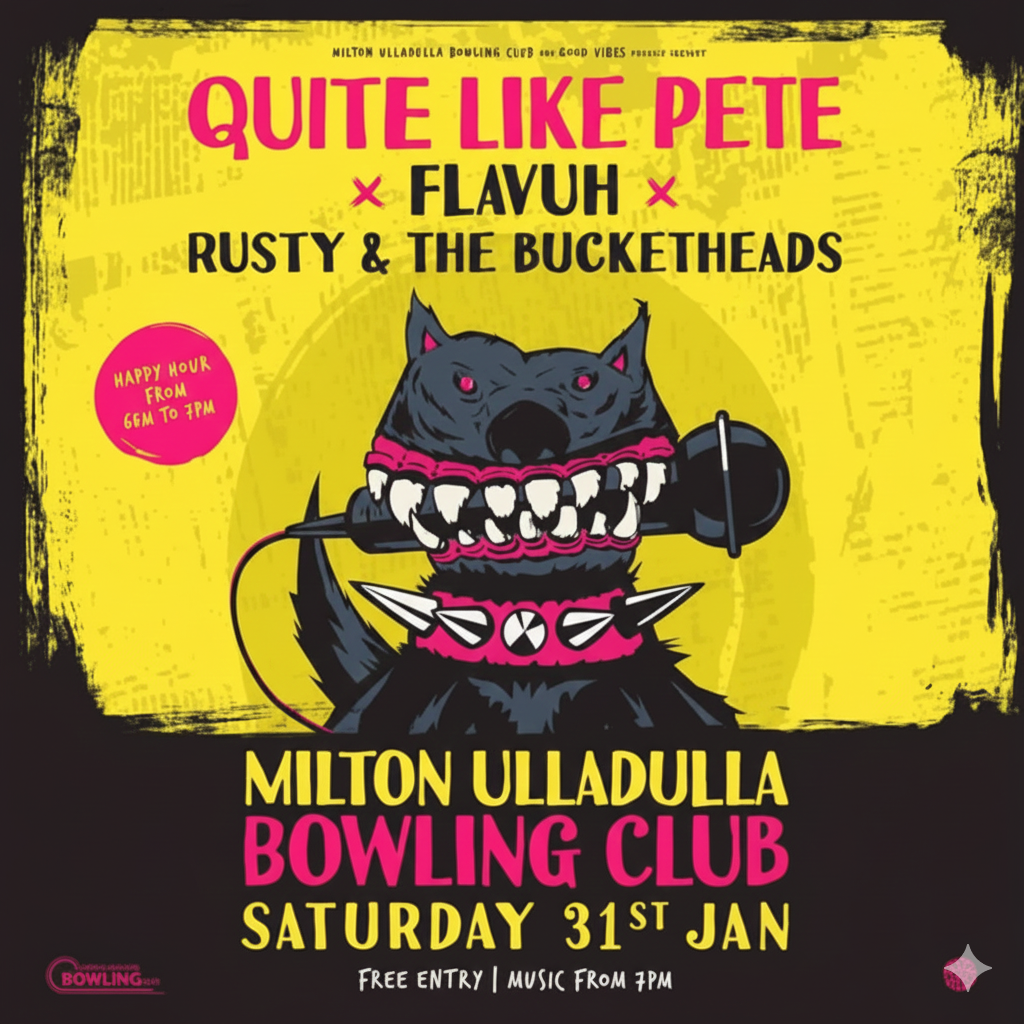 Quite Like Pete x Flavuh x Rusty & The Bucketheads — Milton Ulladulla ...